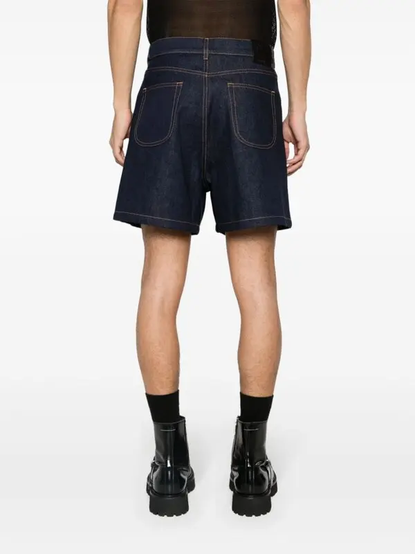 Off-White Logo-patch Denim Shorts - Blue