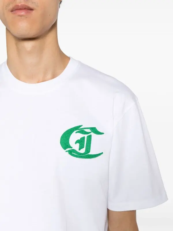 Just Cavalli Slogan-embroidered Cotton T-shirt