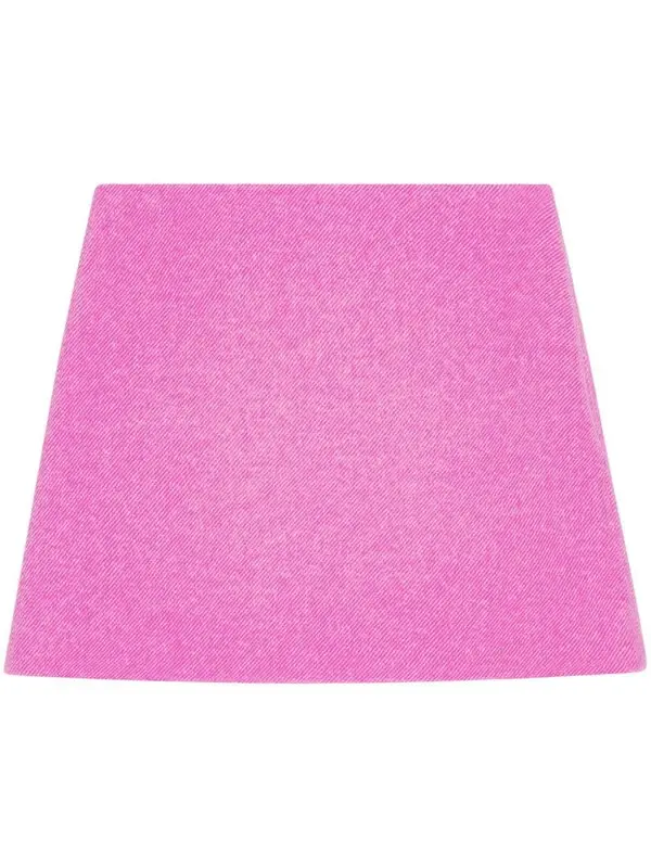 GANNI Recycled Wool-blend Miniskirt - Pink