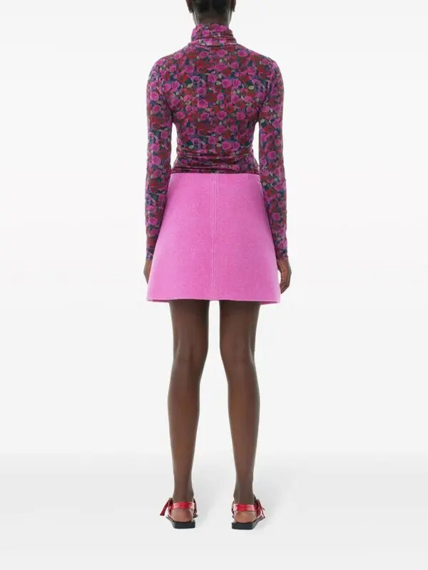 GANNI Recycled Wool-blend Miniskirt - Pink