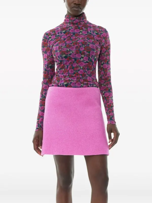 GANNI Recycled Wool-blend Miniskirt - Pink