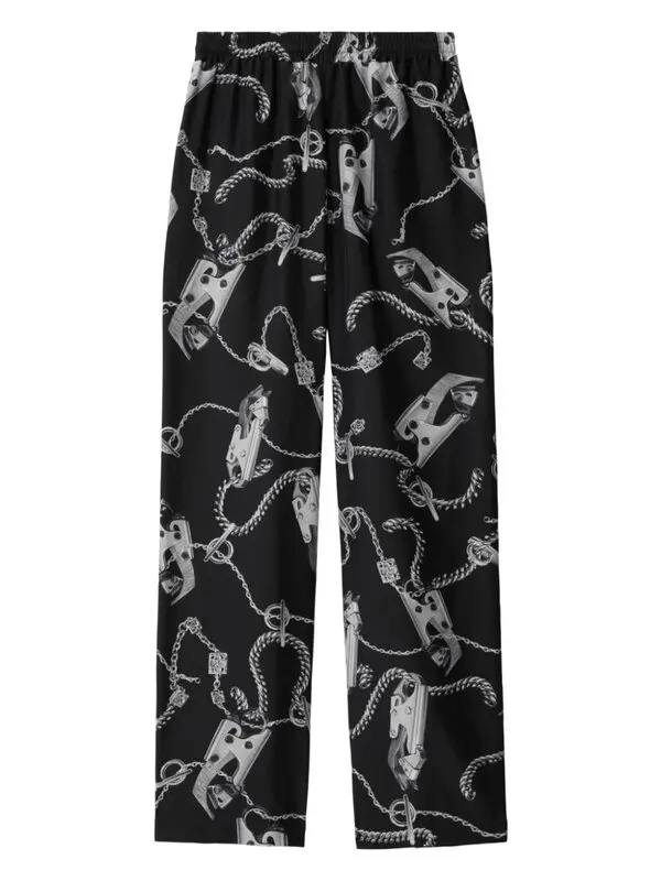 Burberry Knight Hardware Silk Trousers