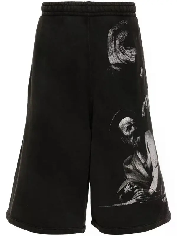 Off-White Graphic Print Track Shorts - Black