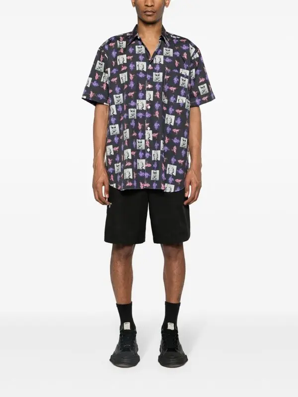 Comme Des Garçons Andy Warhol-print Poplin Shirt - Black