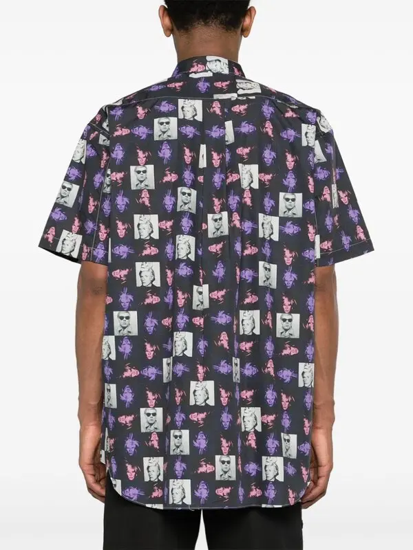 Comme Des Garçons Andy Warhol-print Poplin Shirt - Black