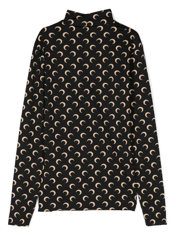 MARINE SERRE Regenerated Second Skin Top With Moon Print - Brown