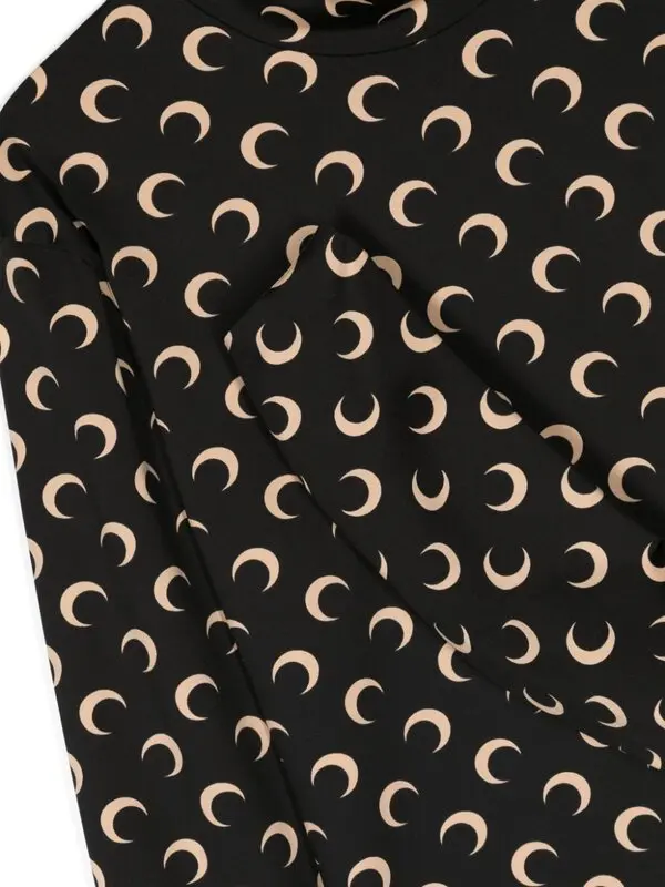 MARINE SERRE Regenerated Second Skin Top With Moon Print - Brown