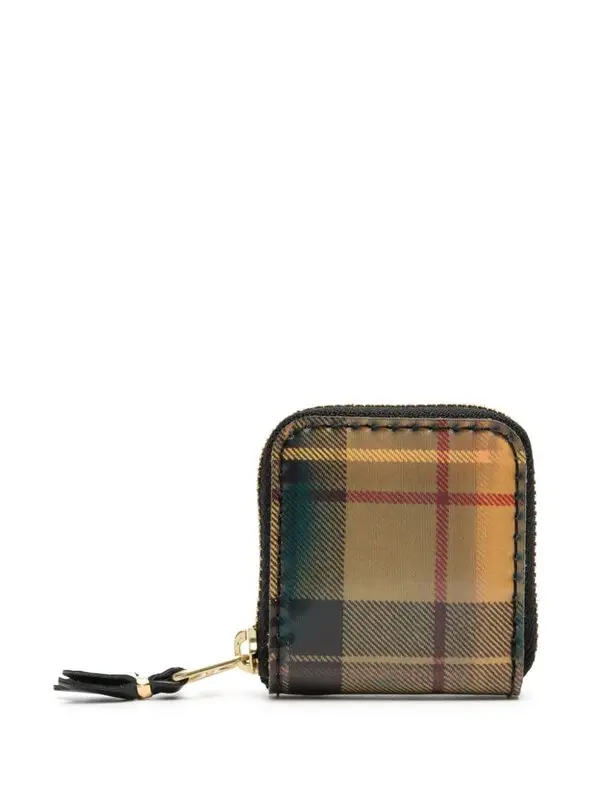 Comme Des Garçons Tartan-check Lenticular Wallet - Yellow