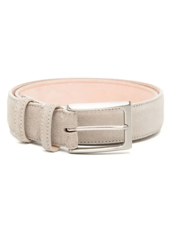 N.peal Buckled Suede Belt - Grey