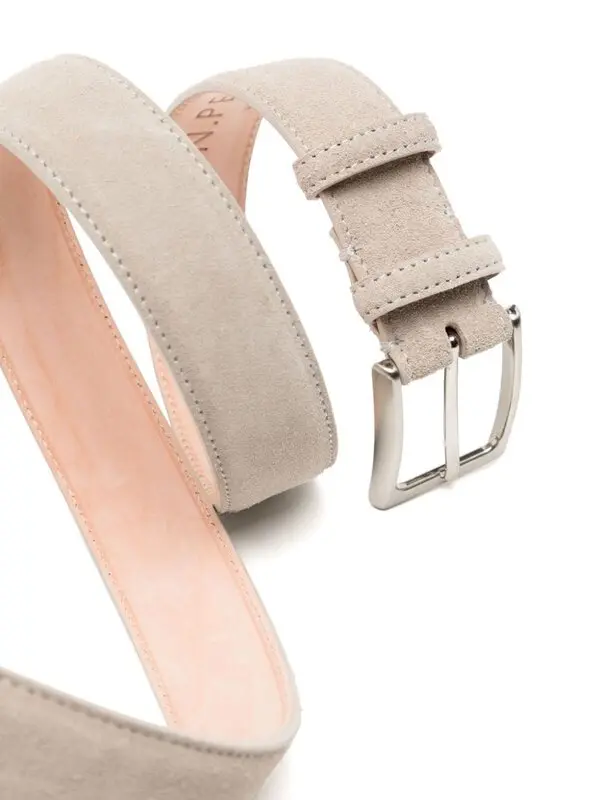 N.peal Buckled Suede Belt - Grey