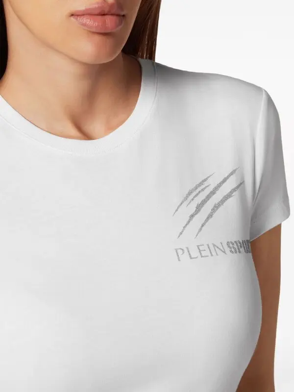 PLEIN SPORT Logo-print Cotton T-shirt - White
