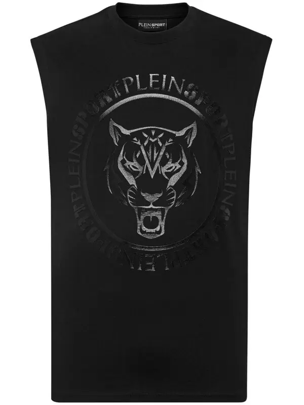 PLEIN SPORT Logo-print Cotton Tank Top