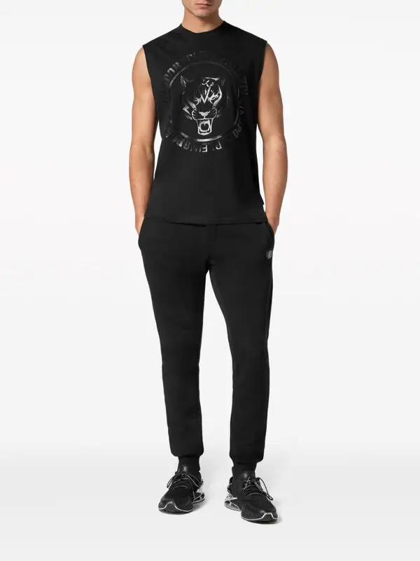 PLEIN SPORT Logo-print Cotton Tank Top