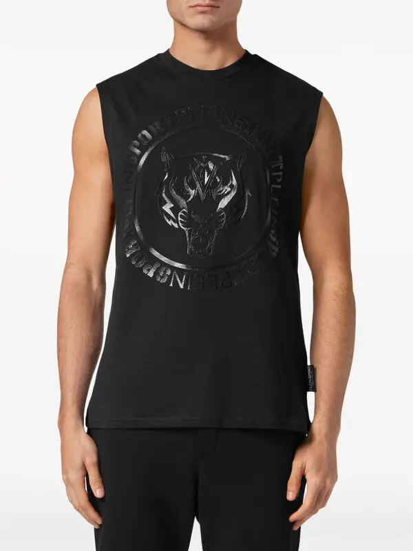 PLEIN SPORT Logo-print Cotton Tank Top