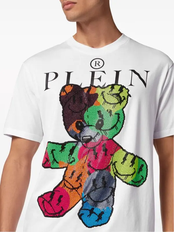 Philipp Plein Teddy Bear Cotton T-shirt - White