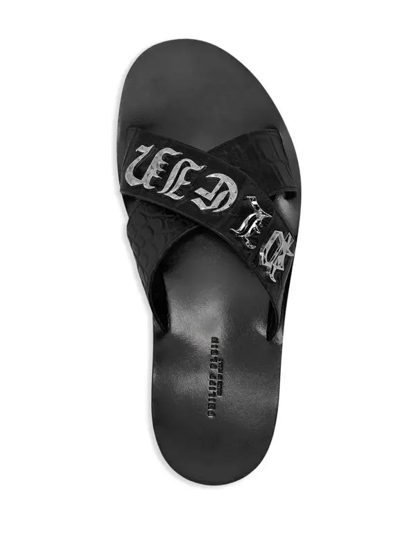 Philipp Plein Logo-plaque Leather Sandals
