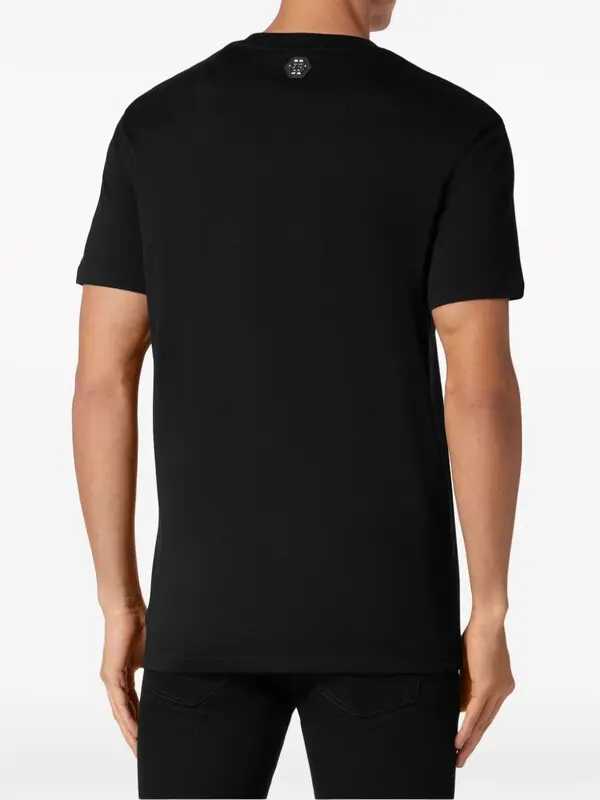 Philipp Plein Rhinestone-skeleton Cotton T-shirt - Black