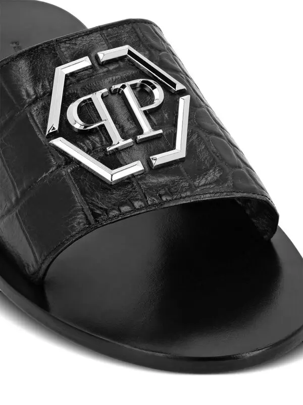 Philipp Plein Logo-plaque Leather Sandals