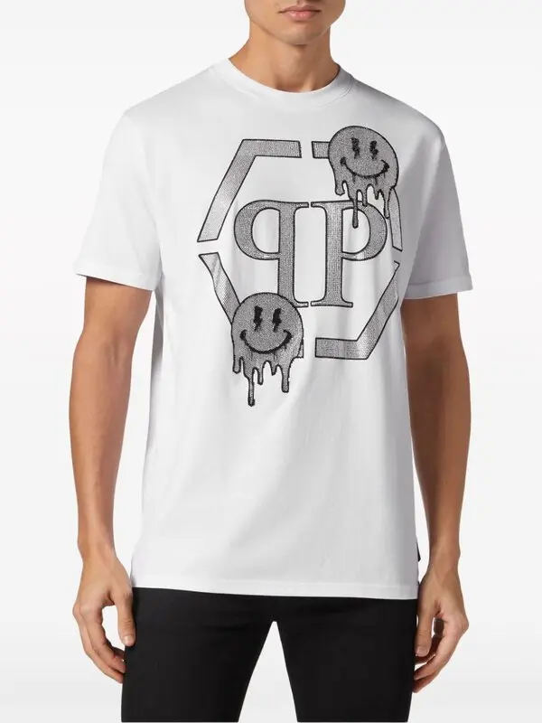 Philipp Plein Rhinestone-logo Cotton T-shirt