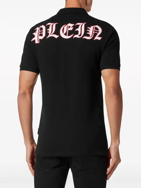 Philipp Plein Skully Gang Cotton Polo Shirt - Black
