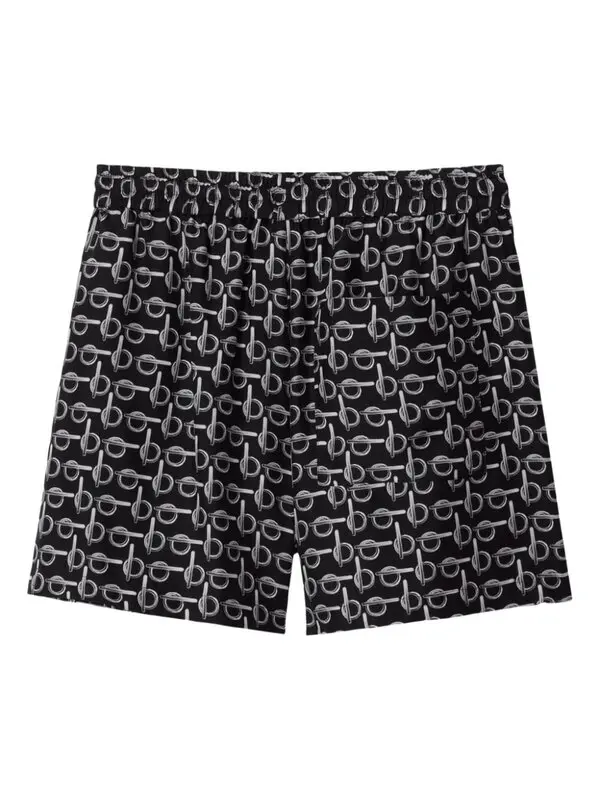 Burberry B-print Silk Shorts - Black