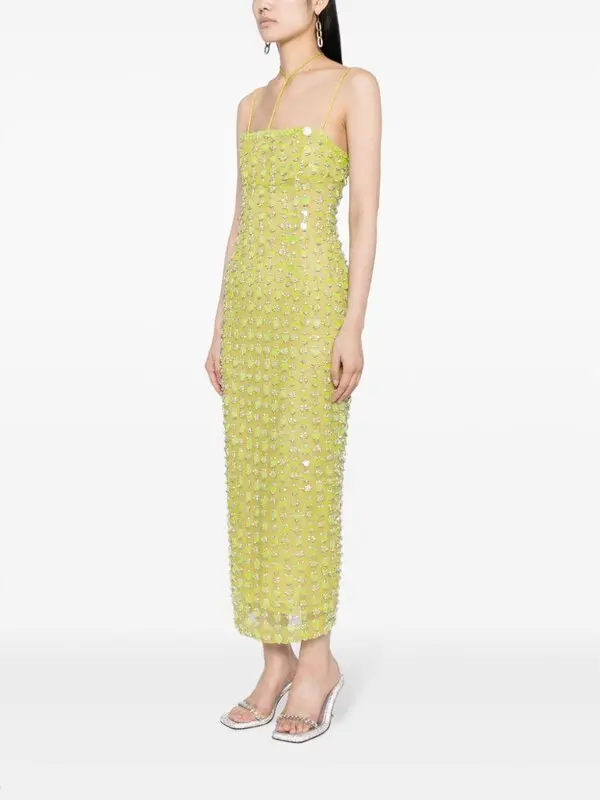 Rachel Gilbert Lucinda Sequined Midi Dress In Green - 30% Off | Editorialist