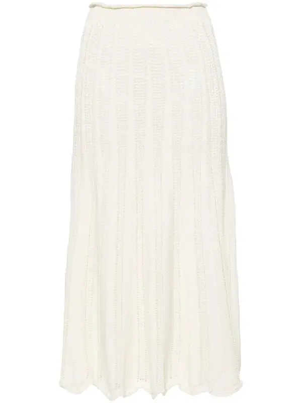 FORTE_FORTE Open-knit Cotton Skirt