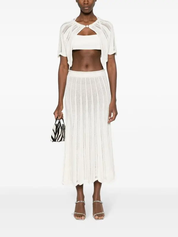 FORTE_FORTE Open-knit Cotton Skirt