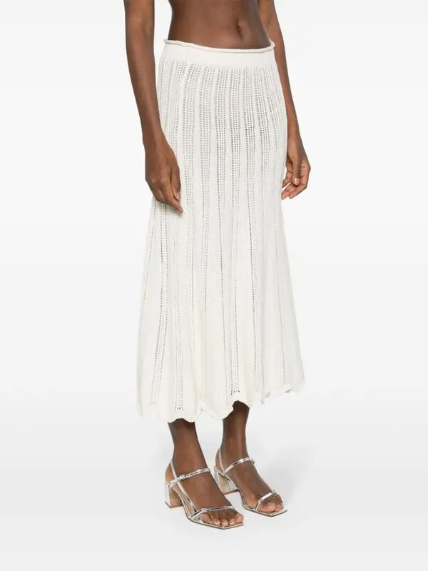 FORTE_FORTE Open-knit Cotton Skirt