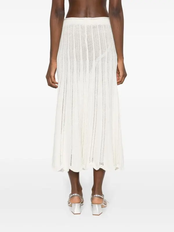 FORTE_FORTE Open-knit Cotton Skirt