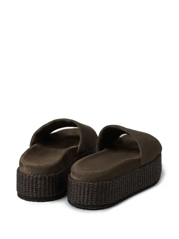 Brunello Cucinelli Suede Flatform Slides
