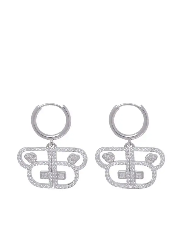 A BATHING APE Crystal-embellished Drop Earrings - Silver