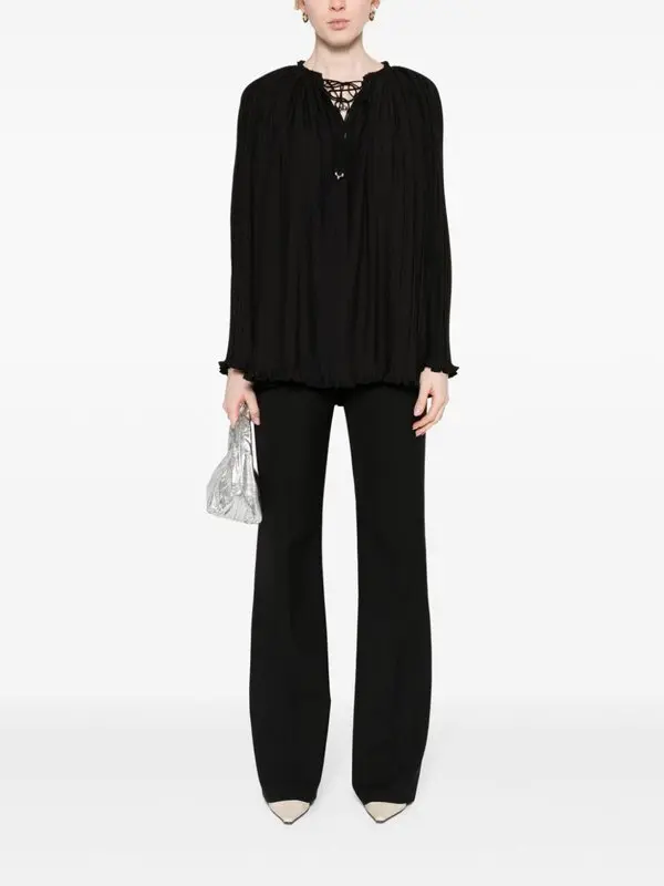 LANVIN Long-sleeve Pleated Blouse - Black