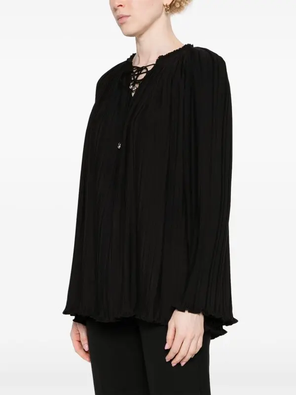 LANVIN Long-sleeve Pleated Blouse - Black