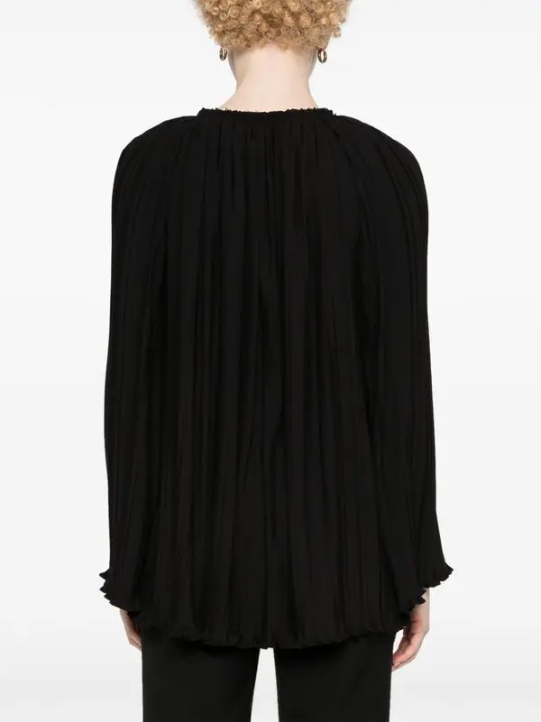 LANVIN Long-sleeve Pleated Blouse - Black