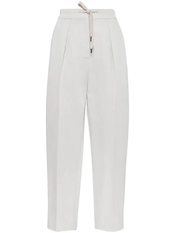 Brunello Cucinelli Straight-leg Gabardine Trousers - Neutrals