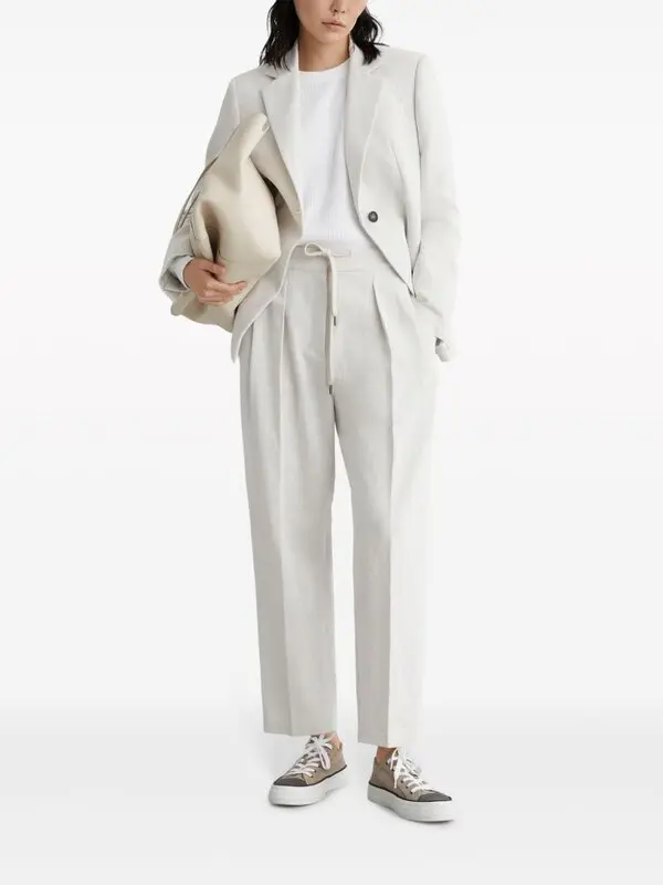 Brunello Cucinelli Straight-leg Gabardine Trousers - Neutrals