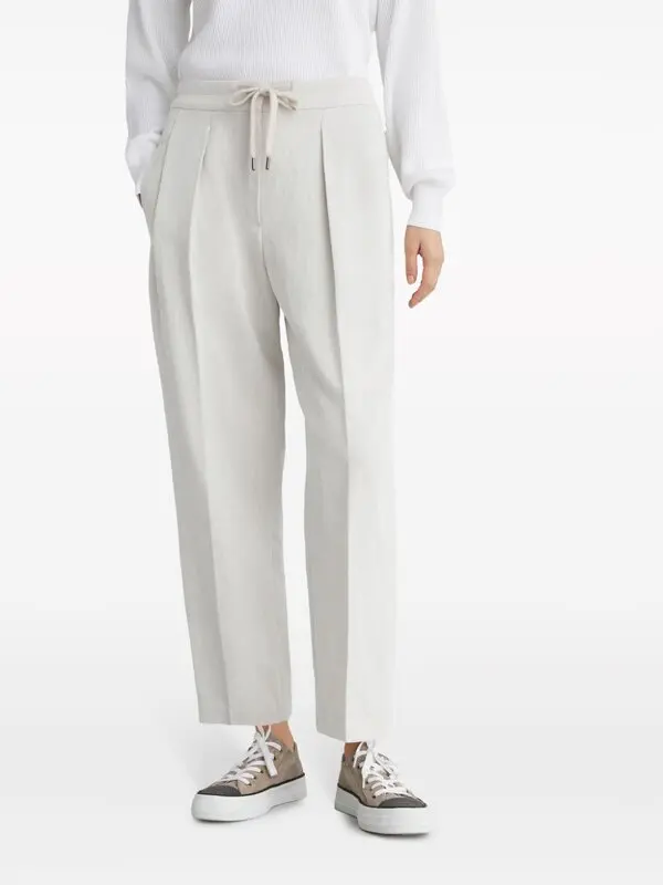 Brunello Cucinelli Straight-leg Gabardine Trousers - Neutrals