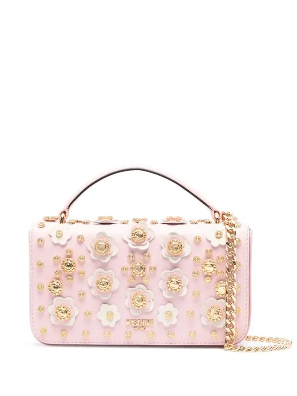 Moschino Floral Stud-detailing Shoulder Bag