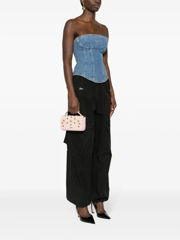 Moschino Floral Stud-detailing Shoulder Bag