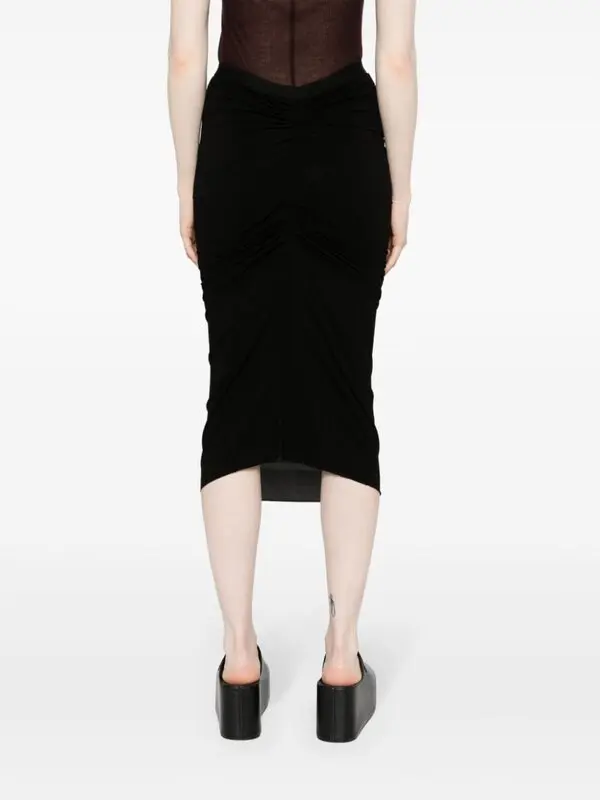 Rick Owens Ruched Midi Skirt