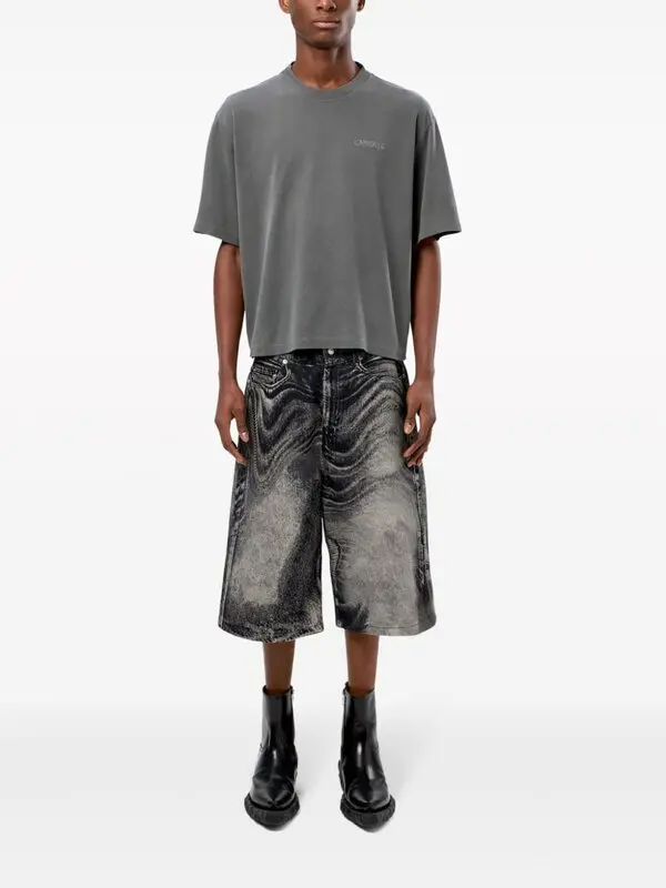 Camper Abstract-print Denim Shorts - Black