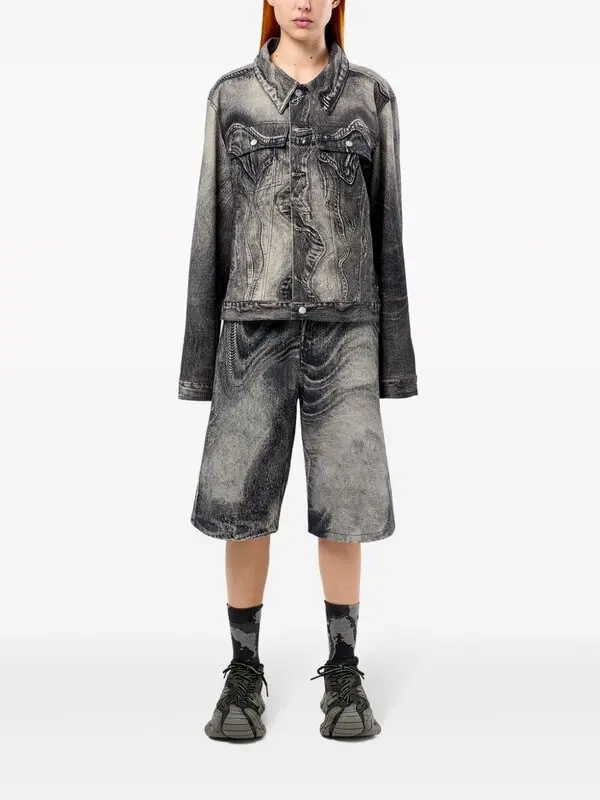 Camper Abstract-print Denim Shorts - Black