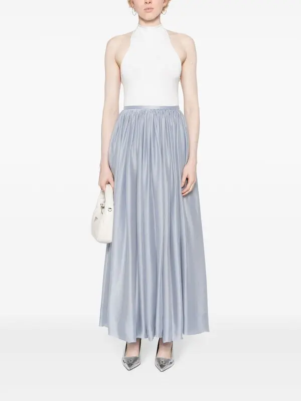 Giorgio Armani Silk Maxi Skirt - Blue