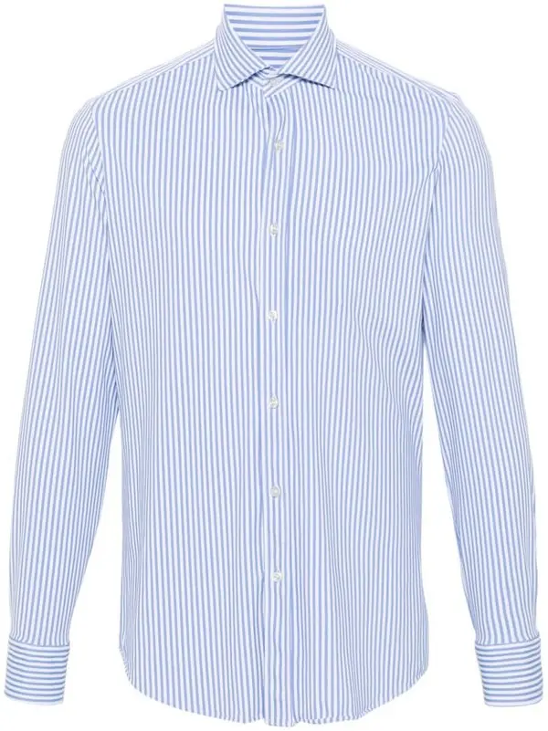 Paul & Shark Logo-embroidered Striped Shirt