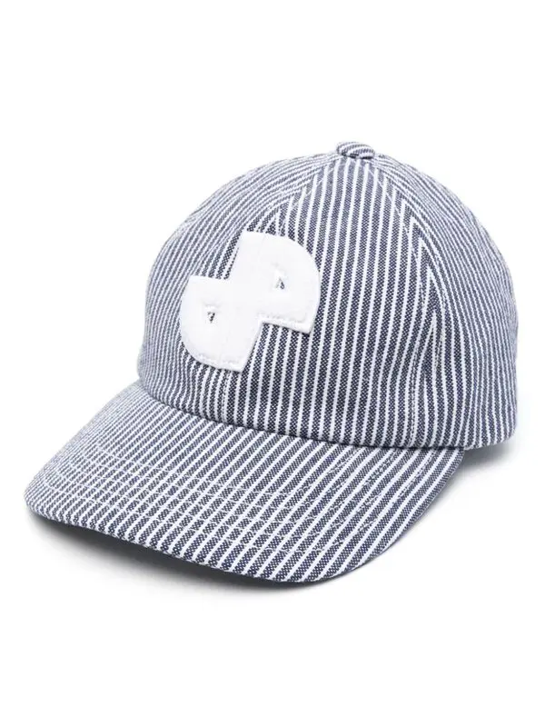 PATOU Striped Cotton Cap - Blue