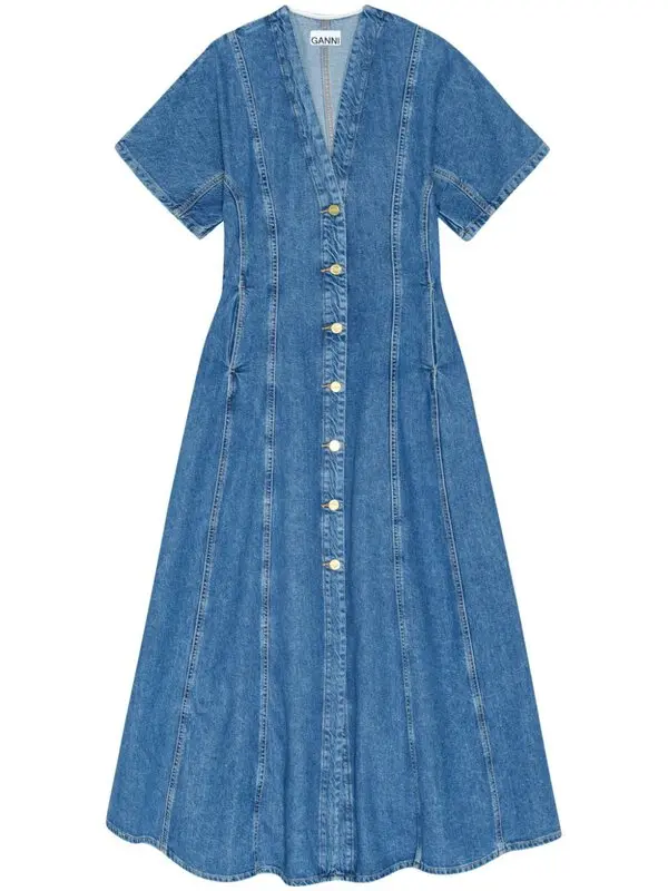 GANNI Denim Maxi Dress - Blue