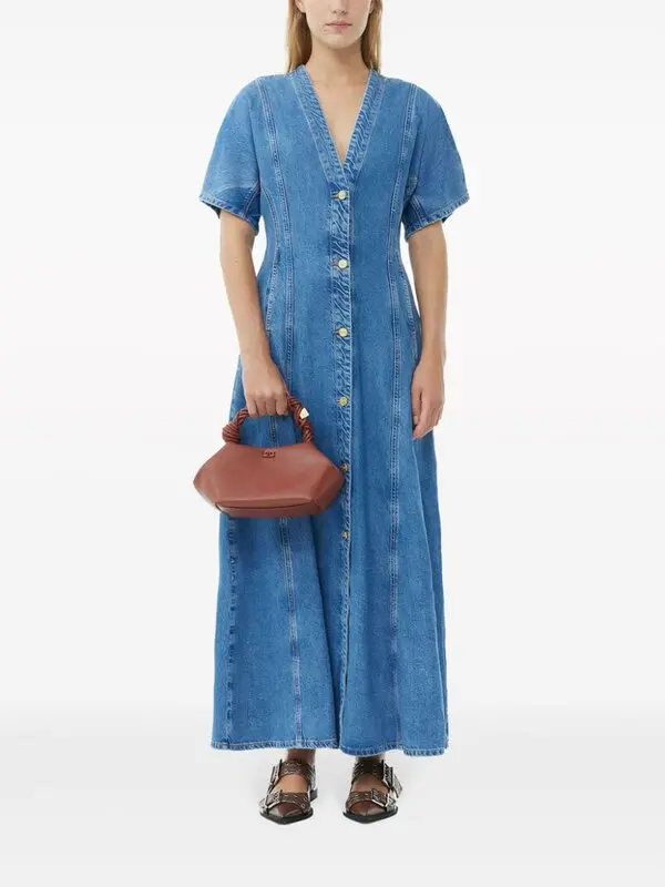 GANNI Denim Maxi Dress - Blue