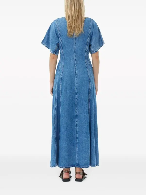 Ganni Denim Maxi Dress - Blue - 40% Off | Editorialist