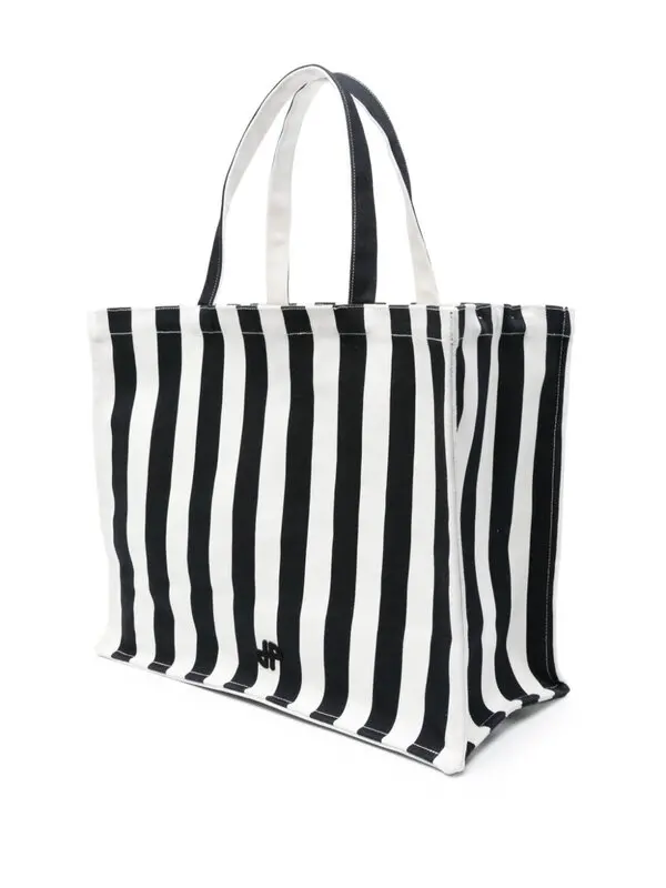 Patou Large Jp Striped Canvas Tote Bag